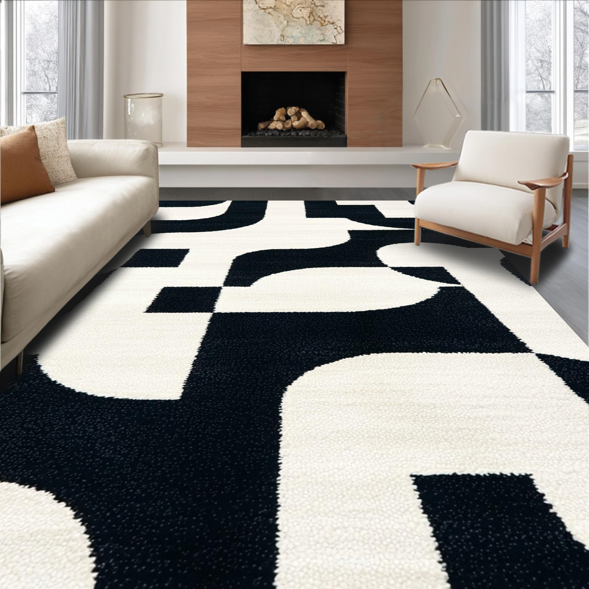ODIKA Ultra Soft Area Rug, Non Slip, Stain Resistant, Washable Area ...
