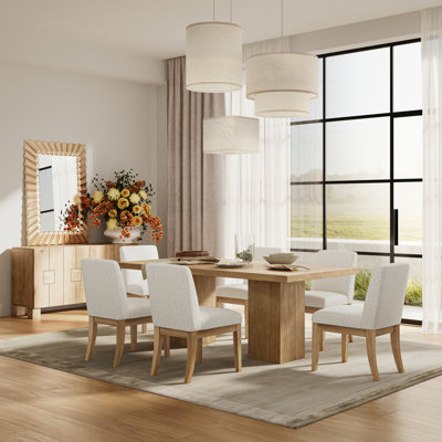 butcher block table with seating