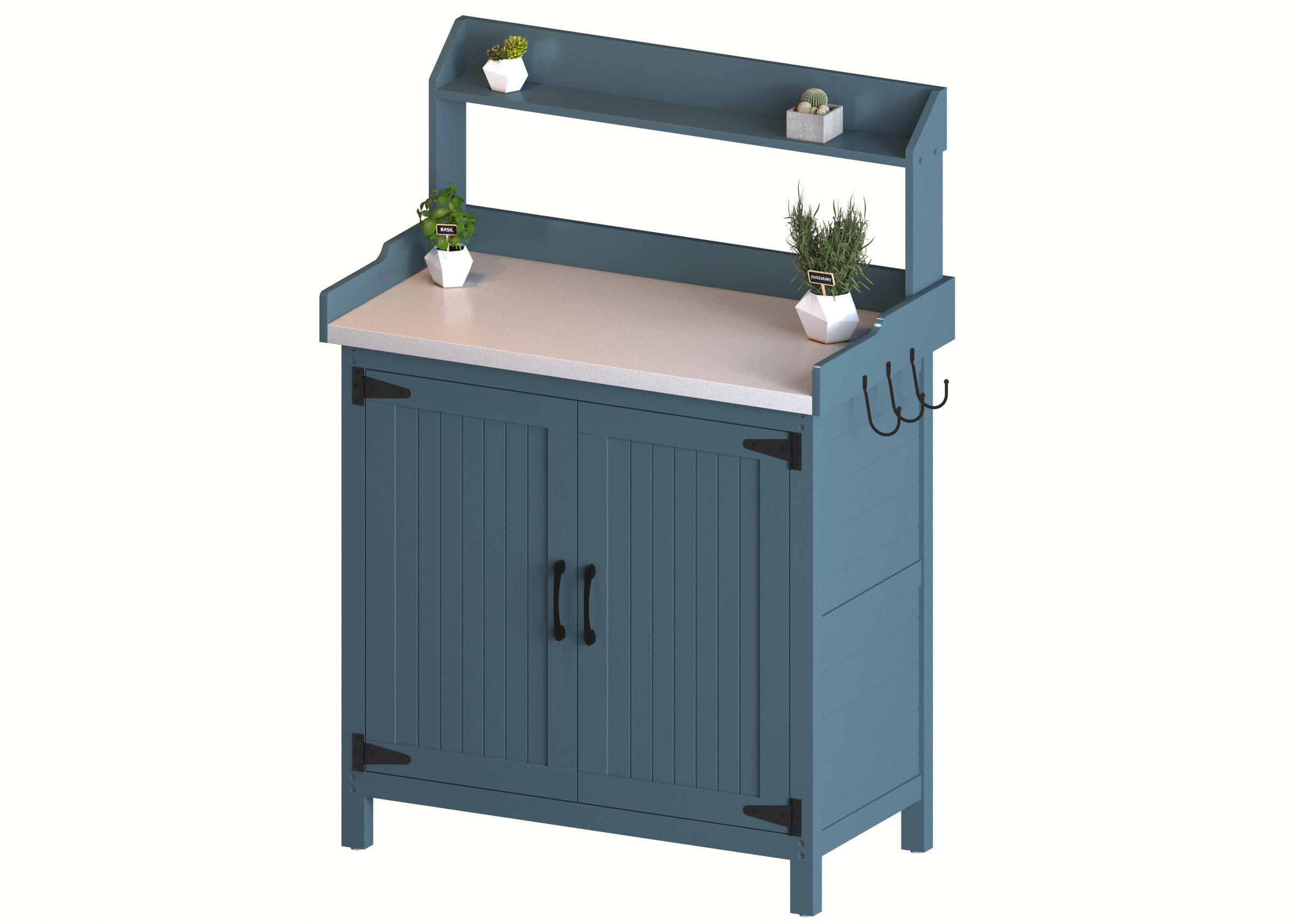 Latitude Run® Edela 52" Outdoor Potting Bench Solid Wood Garden ...