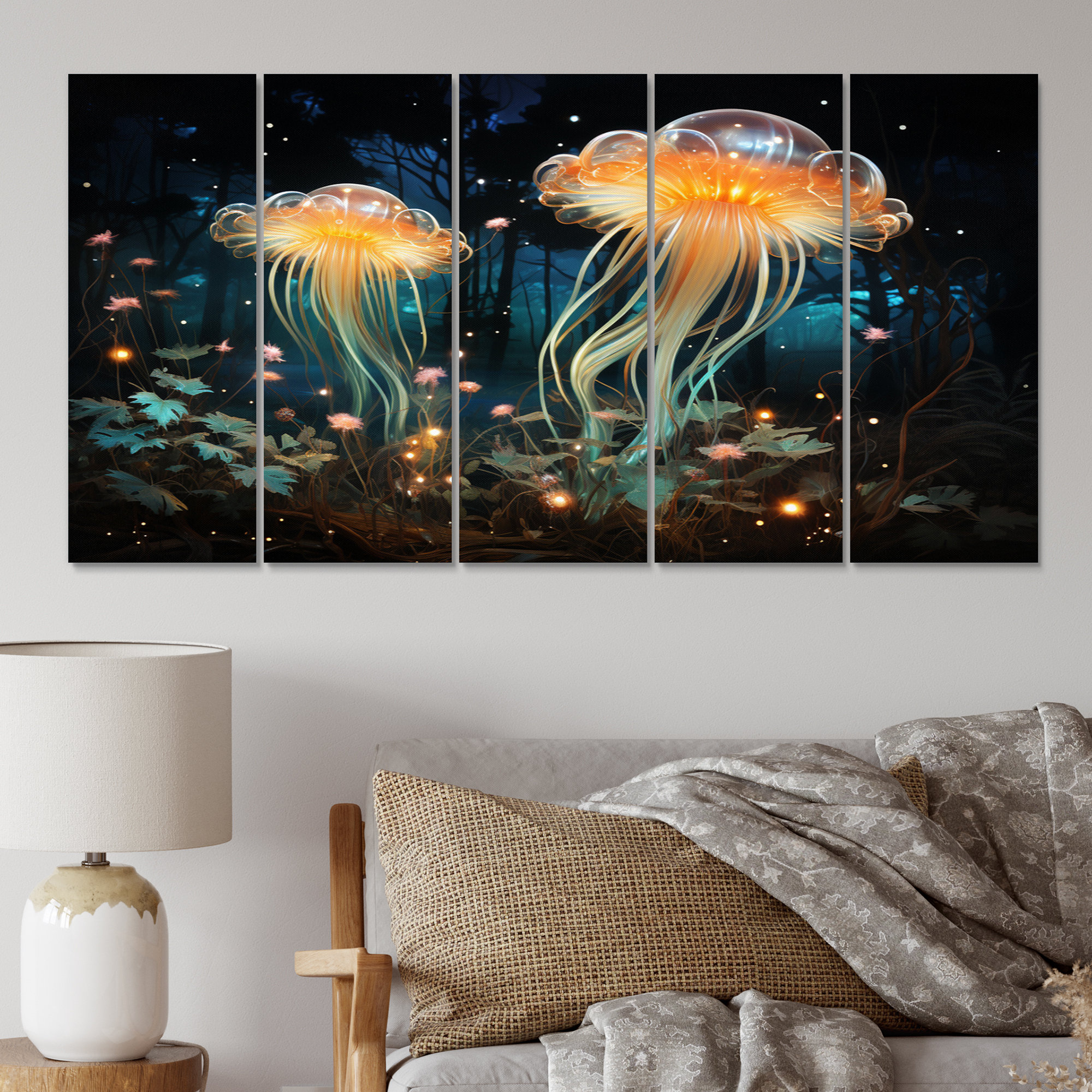 Highland Dunes Jellyfish Luminescent Beauty III - Animals Wall Decor ...