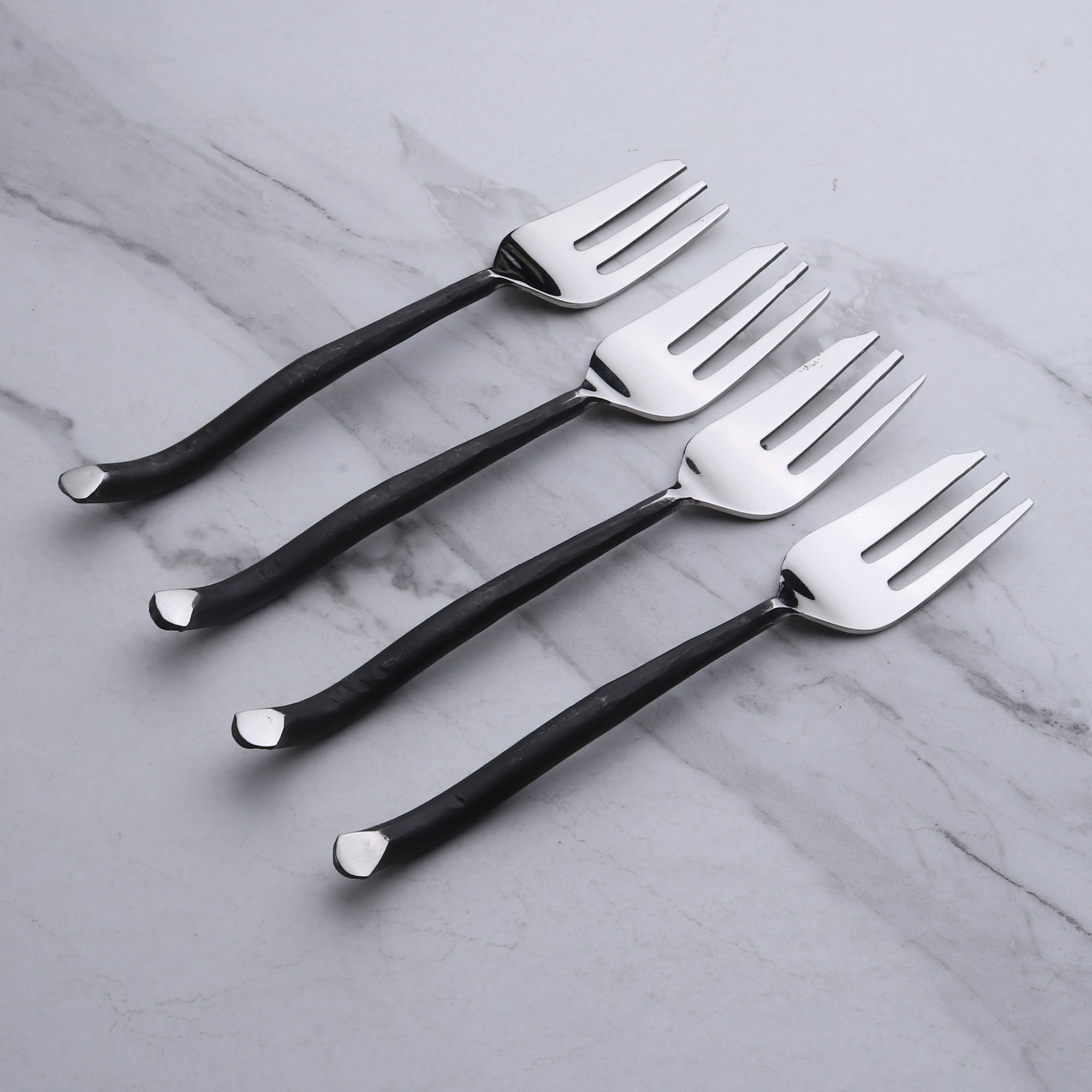 17 Stories Shirleyan Inox Artisans Twig Pastry Forks 4 Pc. Set | Wayfair