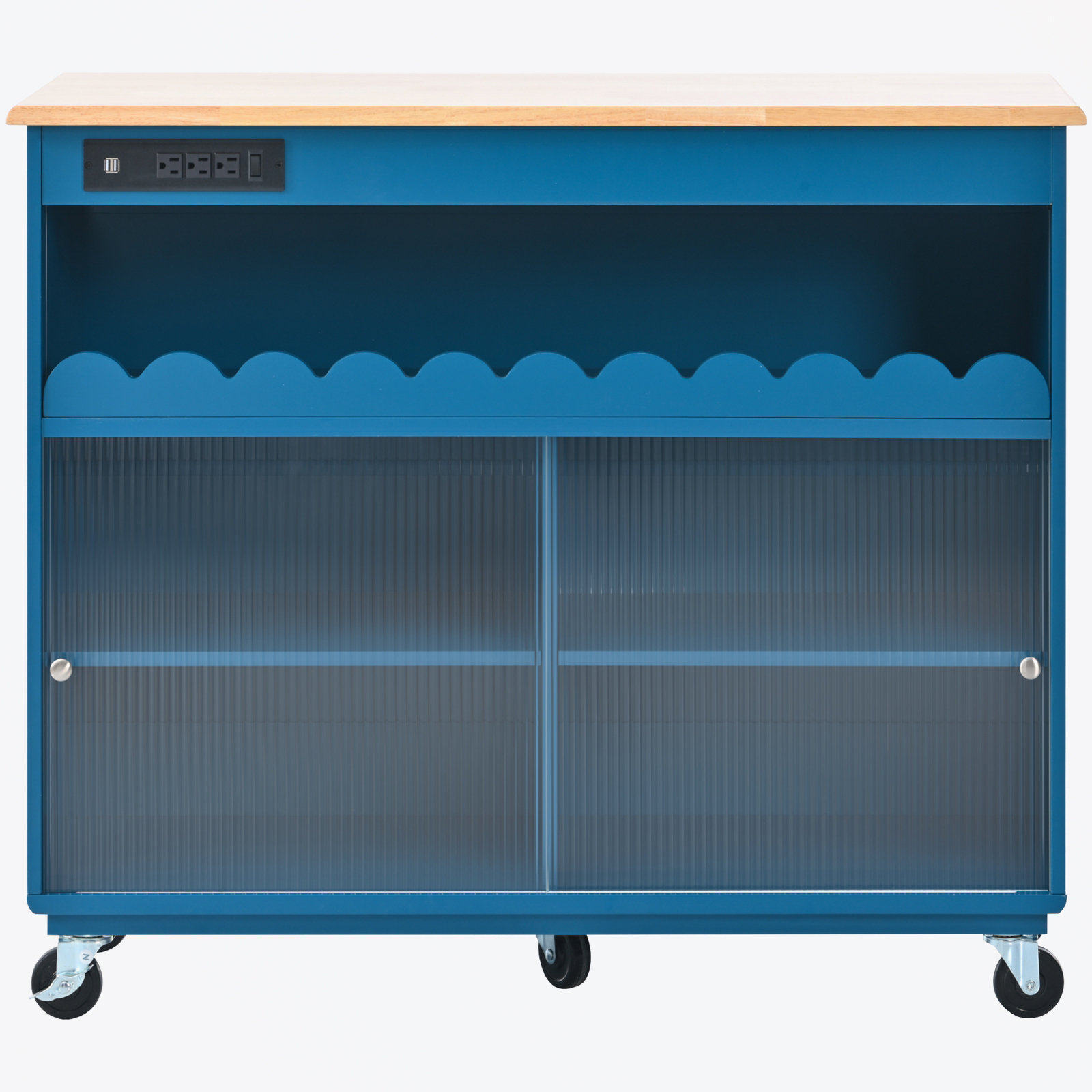 Red Barrel Studio® Anavaeh Rolling Kitchen Cart with Manufactured Wood ...