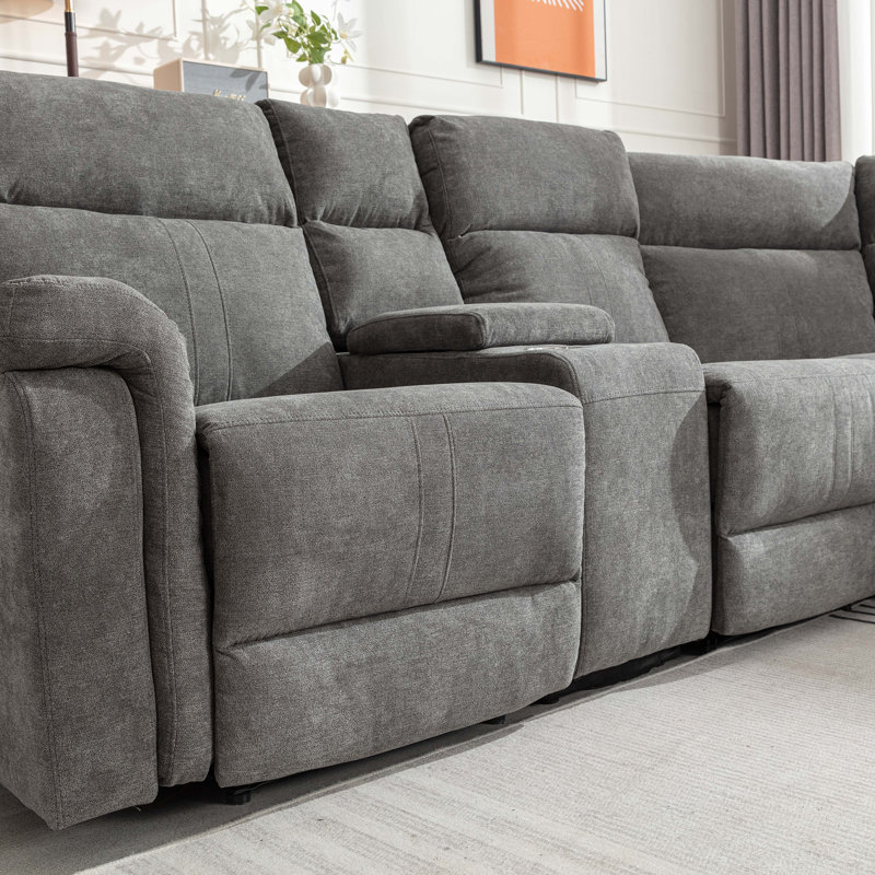 Latitude Run® 6 - Piece Cushion Back Power Reclining Sectional With ...