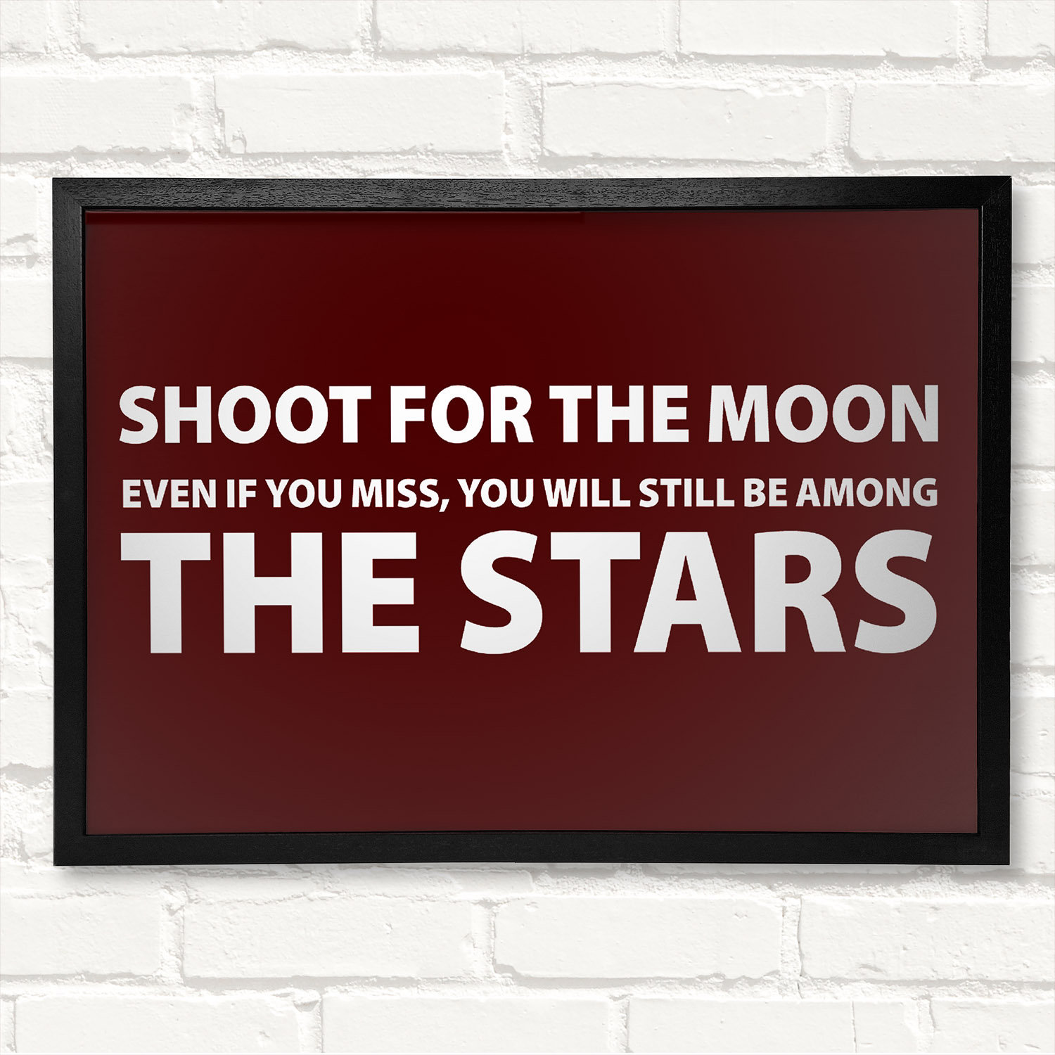 Latitude Run Motivational Quote Shoot For The Moon Framed Print ...