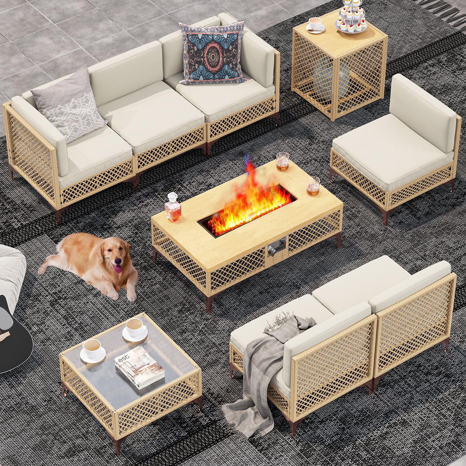 Bay Isle Home™ Ensemble de 3 meubles de patio en osier - Wayfair Canada