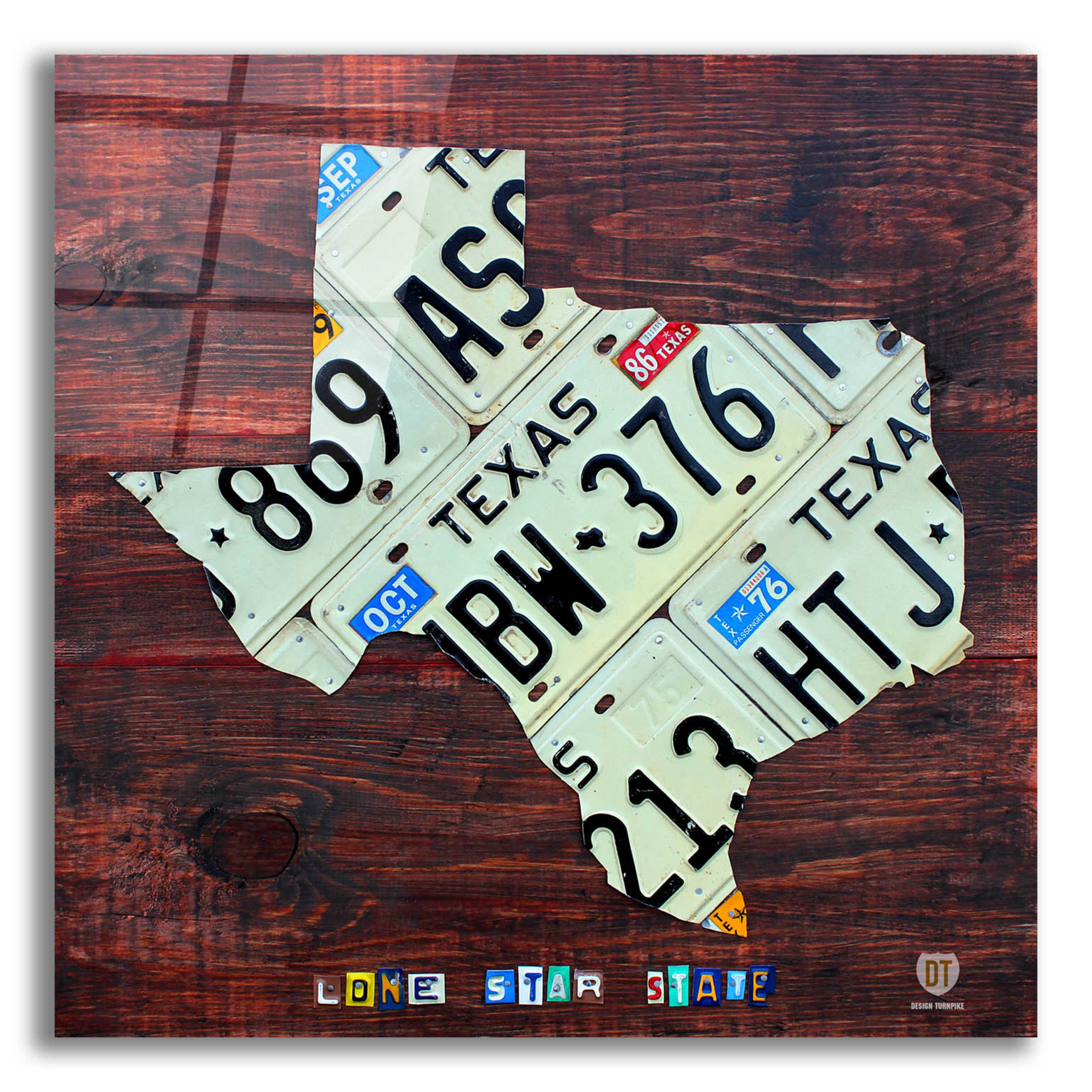 Williston Forge 'Texas Licence Plate Map Large' By Design Turnpike ...