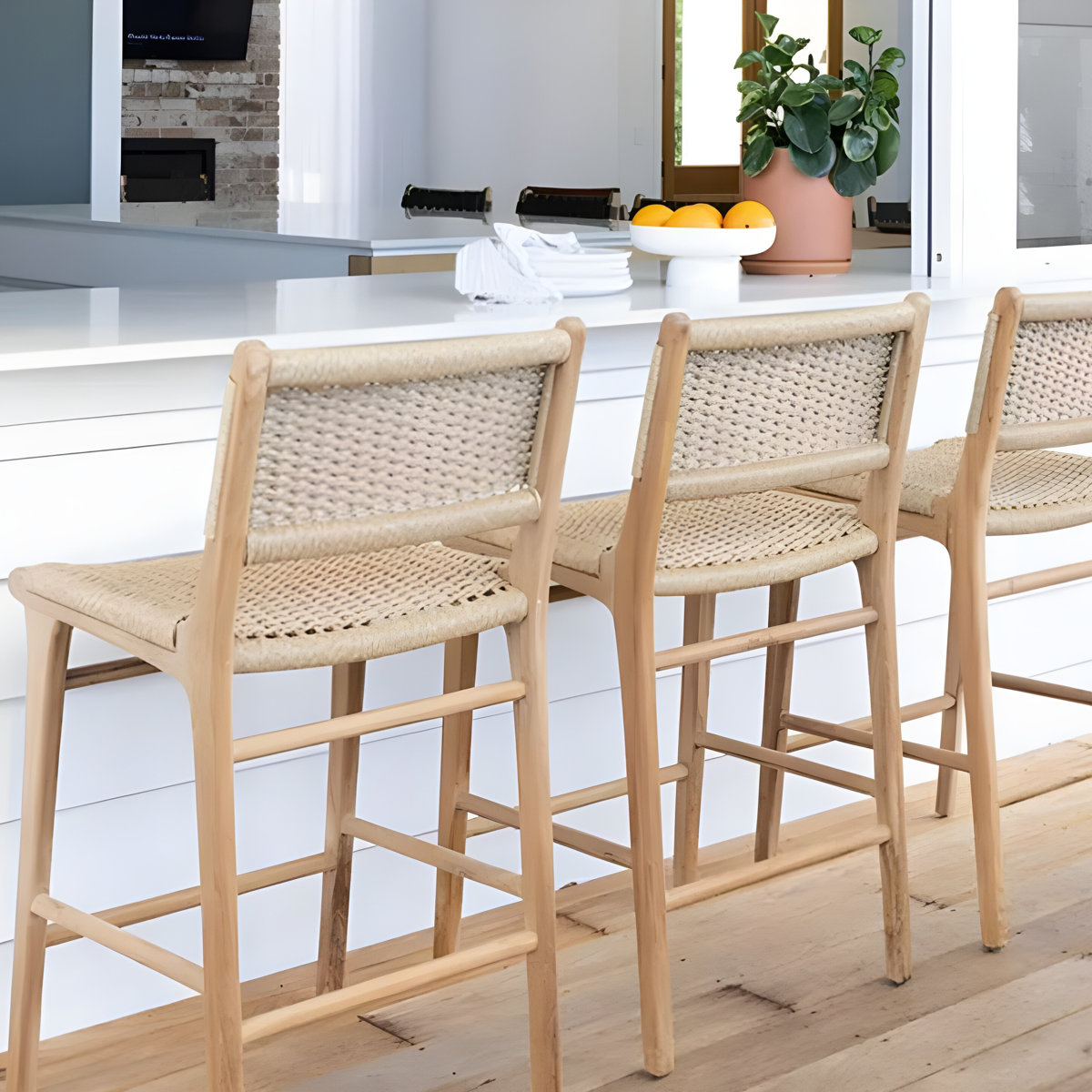 Bali Teak Collective Zen Counter Stool | Wayfair