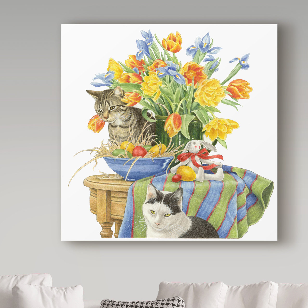 Lark Manor™ Furtado 'Cats in The Flowers' Acrylic Painting Print on ...