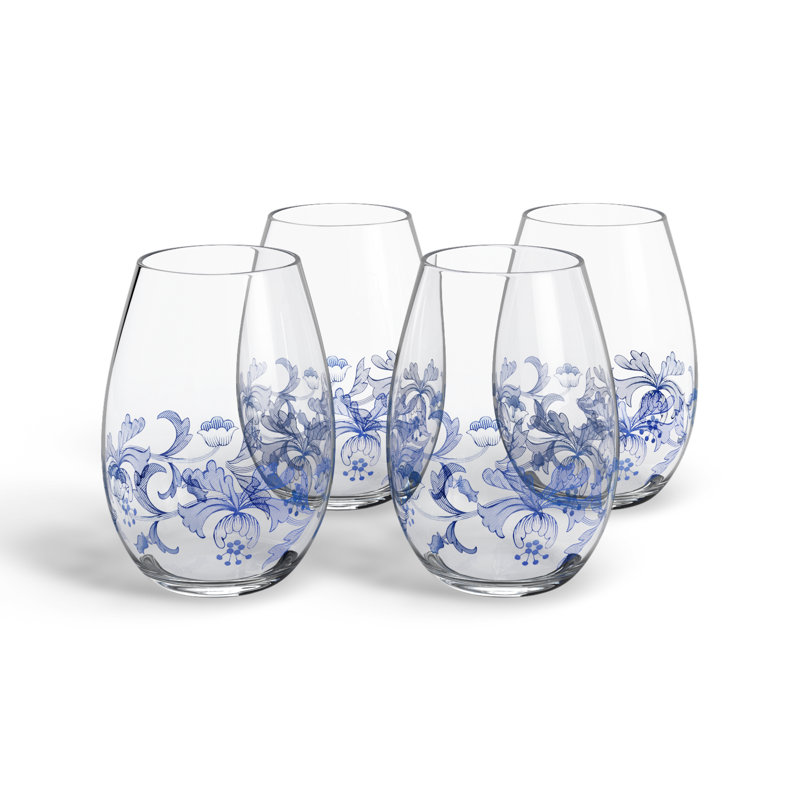 Spode Blue Italian Stemless Glasses 19 Oz & Reviews | Birch Lane