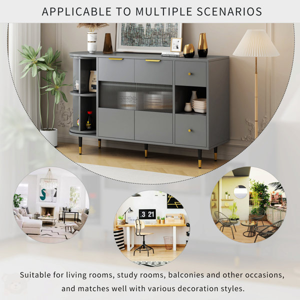 Mercer41 Rotating Storage Cabinet With 2 Doors And 2 Drawers | Wayfair