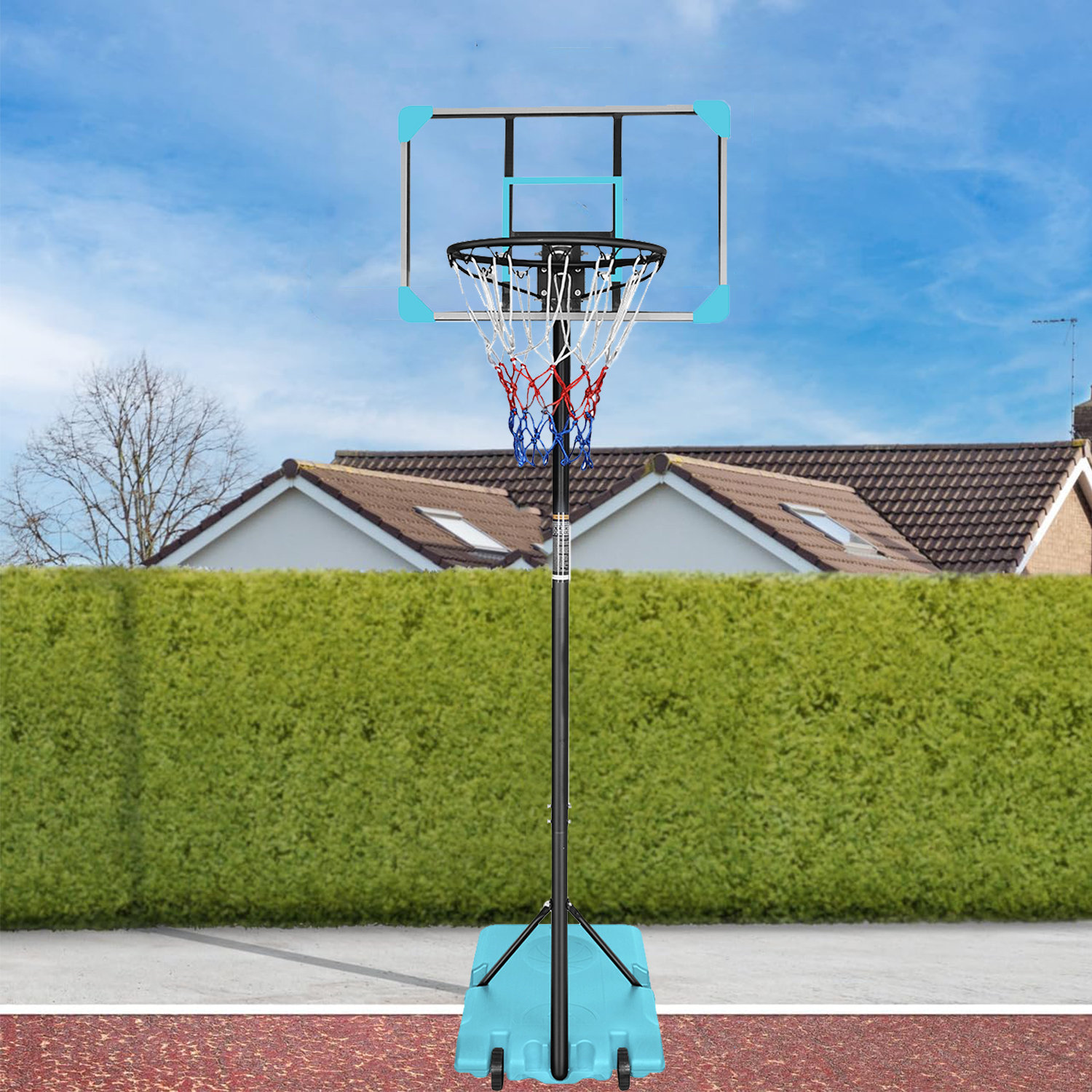 Panarciss Adjustable Height 26'' W Steel Portable Full-Size Basketball ...