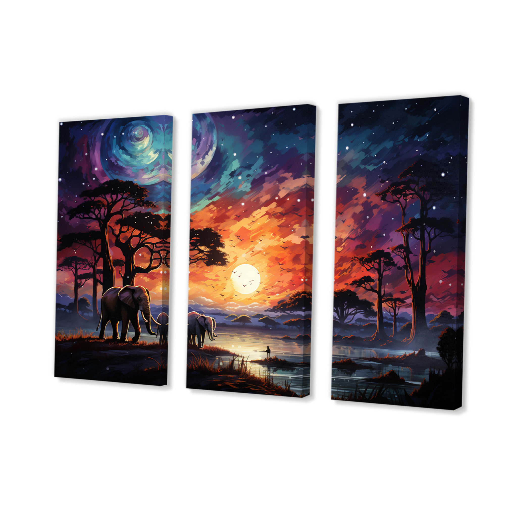 Millwood Pines African Celestial Safari I - African Wall Decor Set ...