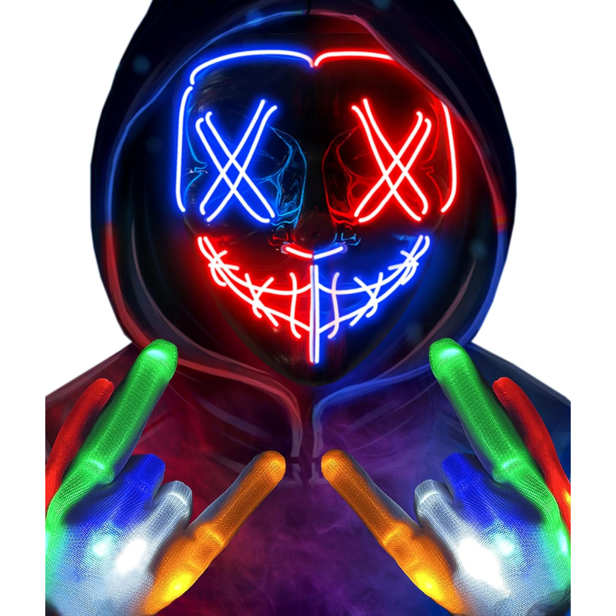 The Holiday Aisle® Halloween Mask Skeleton Gloves Set, Halloween ...