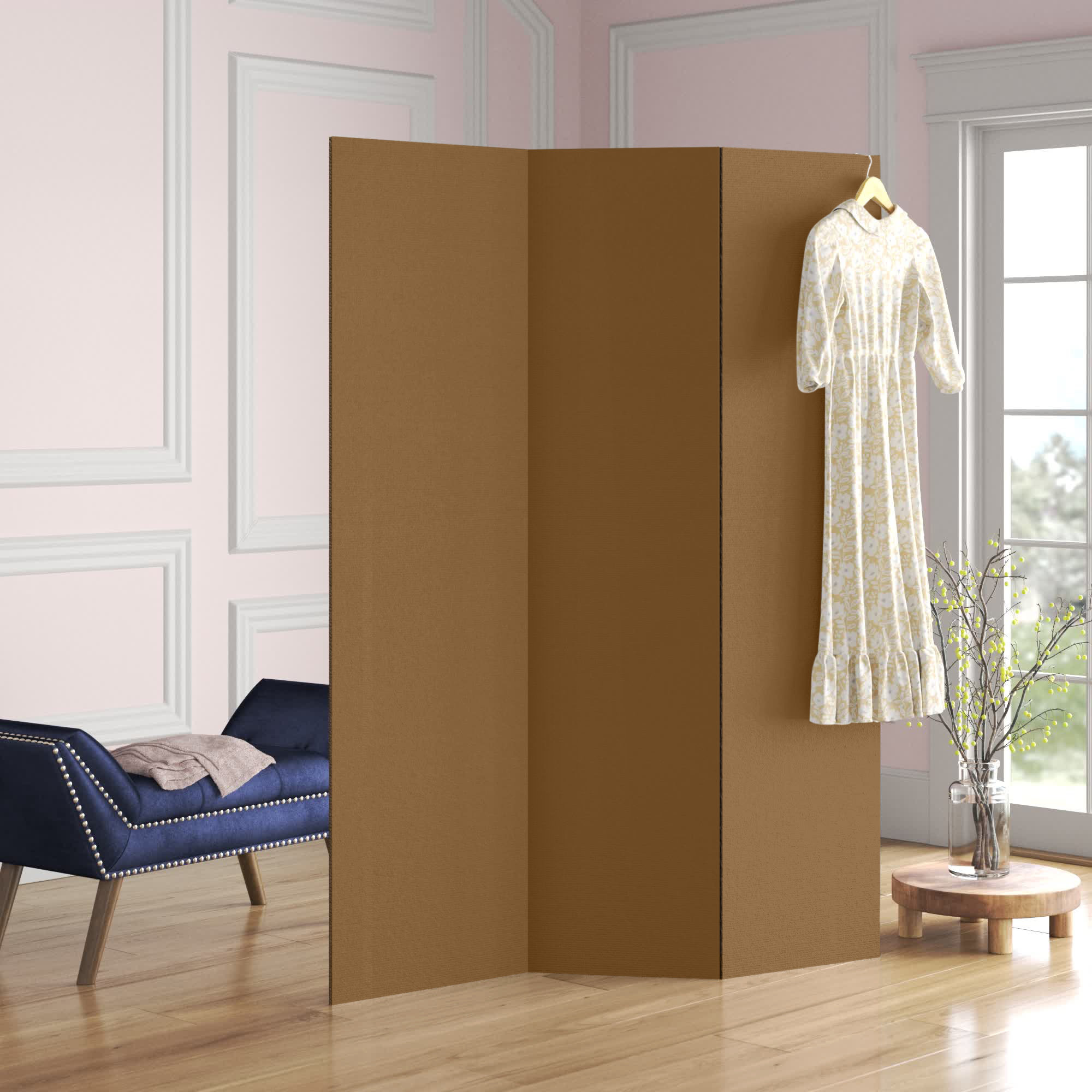 Ebern Designs Kuuda 6 Ft. High Cardboard Temporary Folding Screen ...
