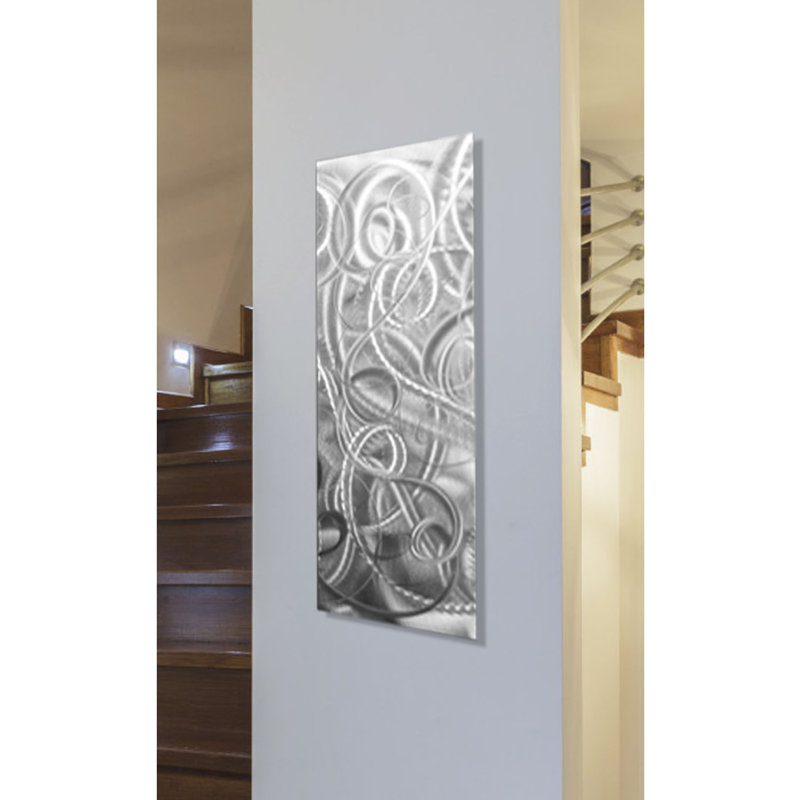 Orren Ellis Silver Delight Metal Wall Art - 24" x 10" - Modern ...
