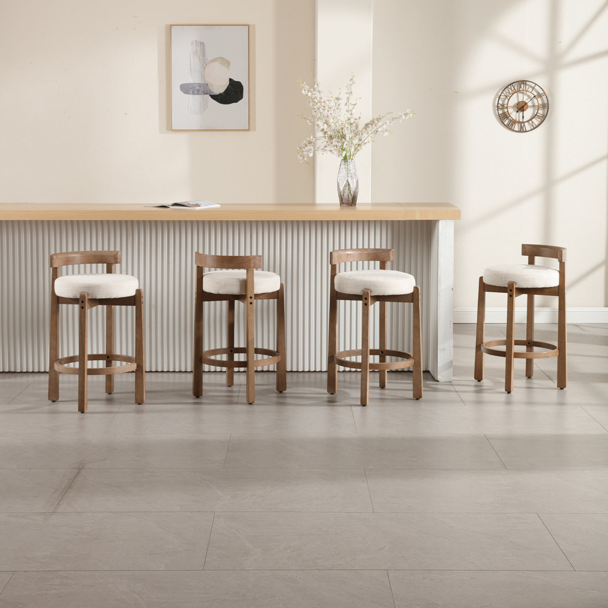 Millwood Pines Clayt Mid Century Modern Bar Stools 26.5" Counter Stools ...