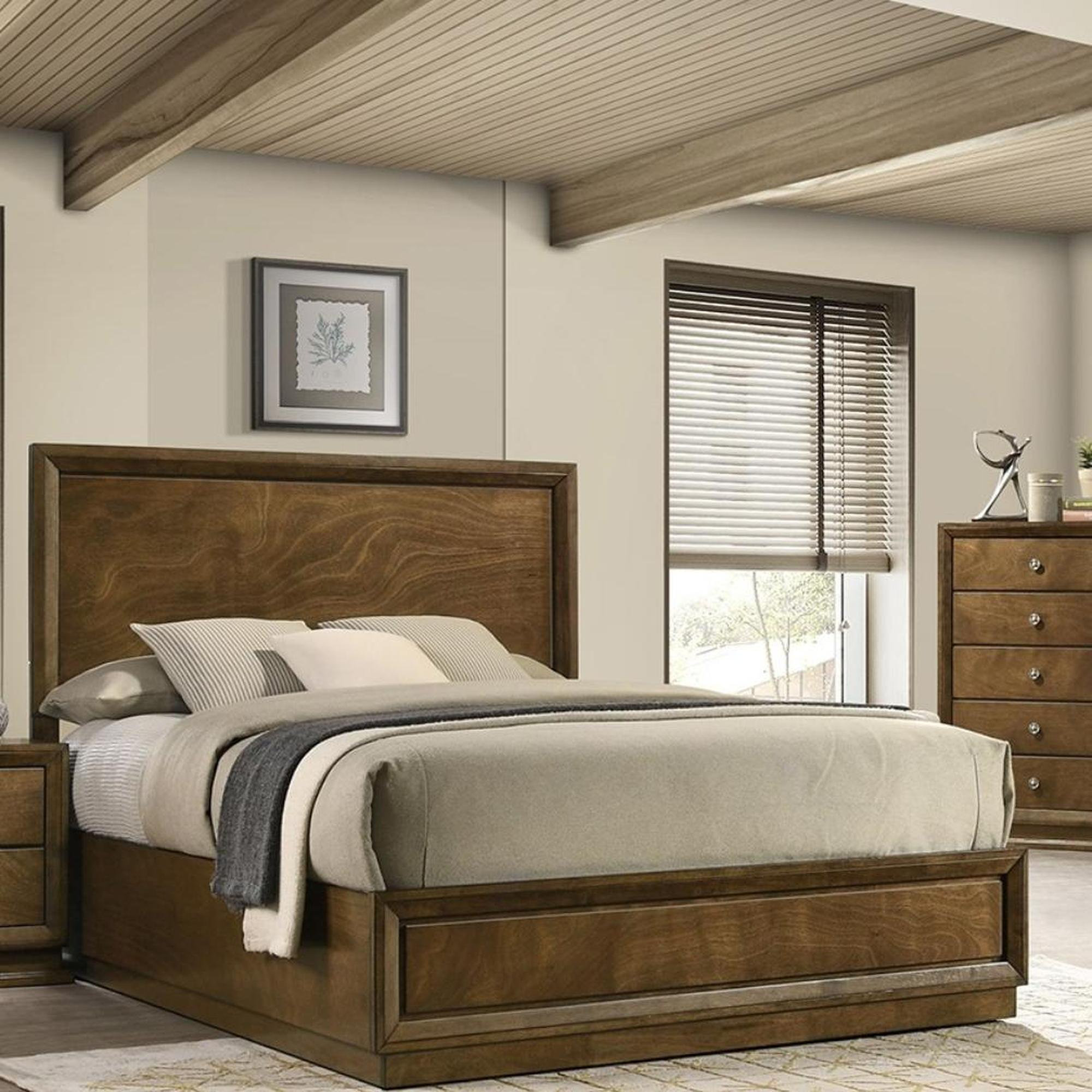 Red Barrel Studio® Strong Look Transitional Style 1pc Bed Walnut Wooden ...