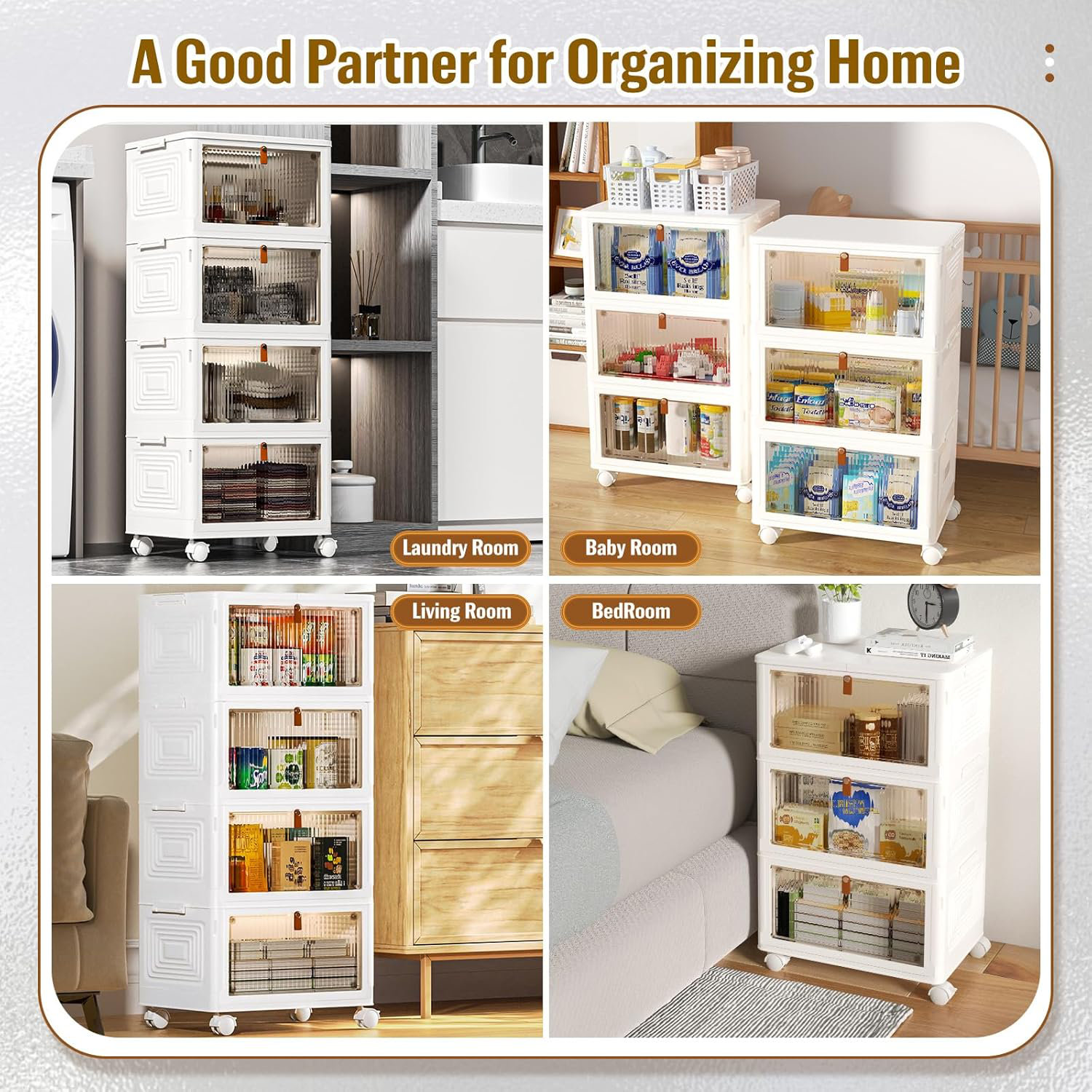 ENDOSTO 4 Tier Stackable Storage Bins with Lids, 23Qt Plastic Storage ...