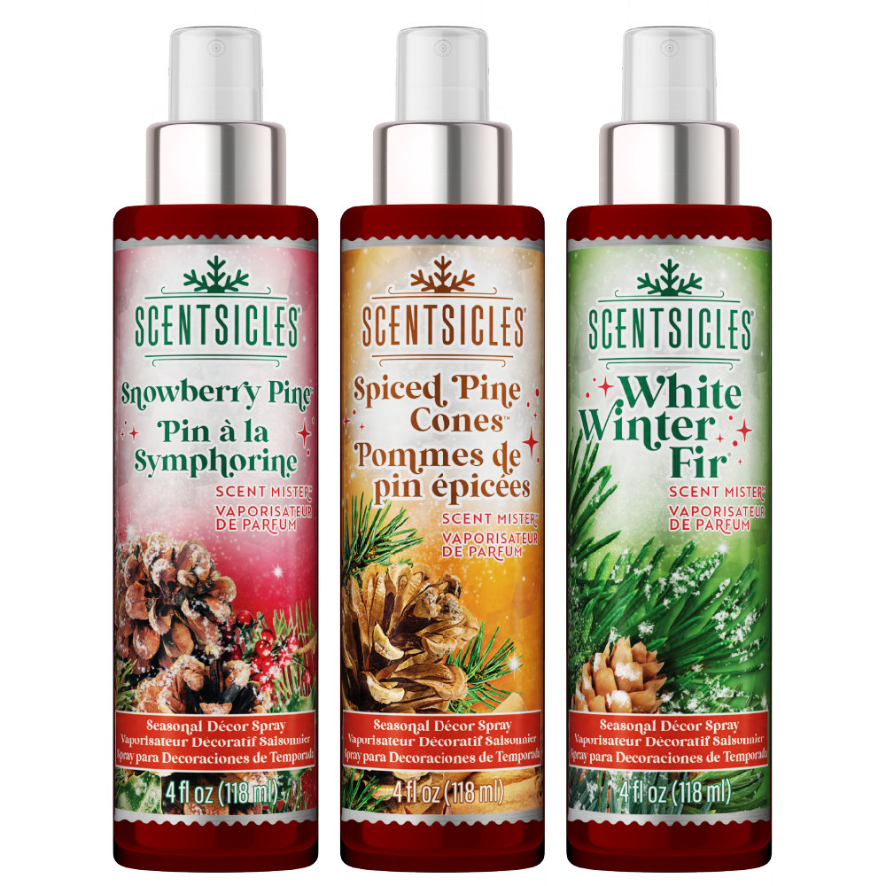 Scentsicles, Scent Mister 1 White Winter Fir / 1 Snowberry Pine / 1 Spiced Pine Cones - 3 pack ...