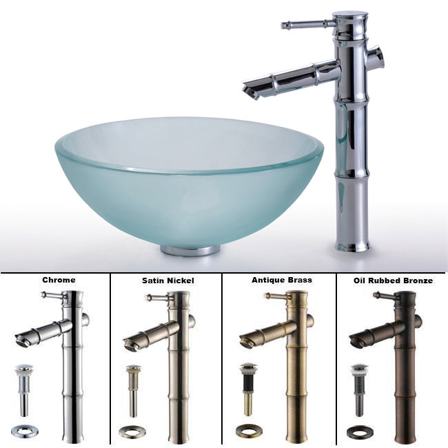 Kraus Frosted Circular Vessel Bathroom Sink | Wayfair