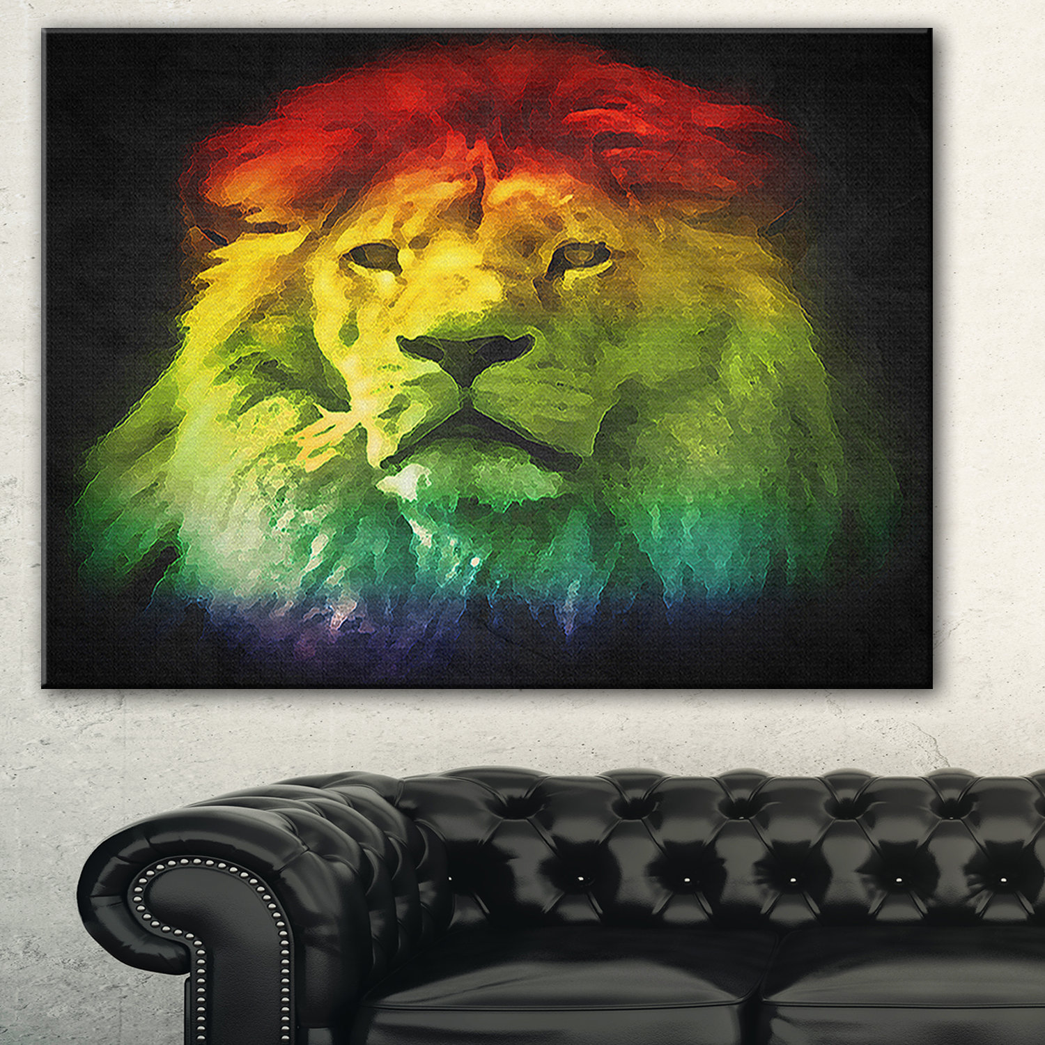 Colorful Lion Face Graphic
