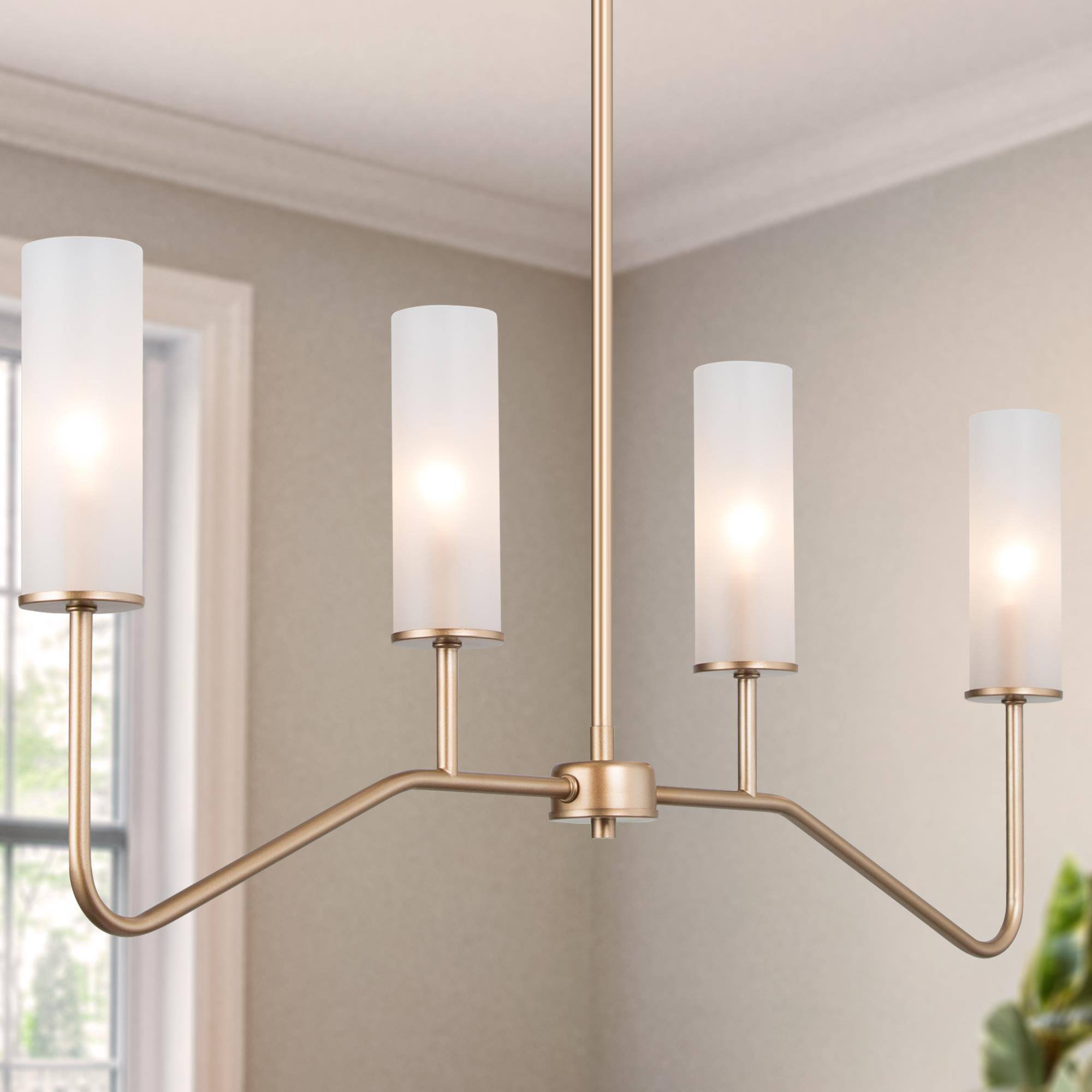 Everly Quinn Acari 4-Light 32'' W Linear Pendant Light for Kitchen ...