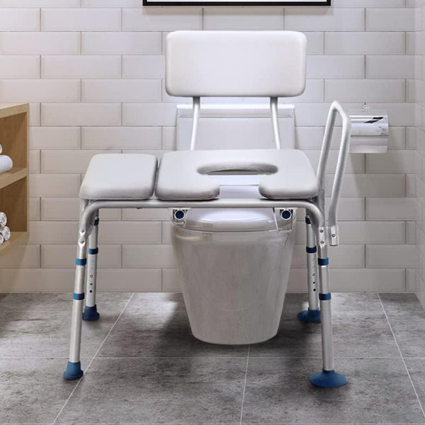 Kiflic Bedside Commode Chair 500 LBS, Padded Transfer Bench for Bathtub ...
