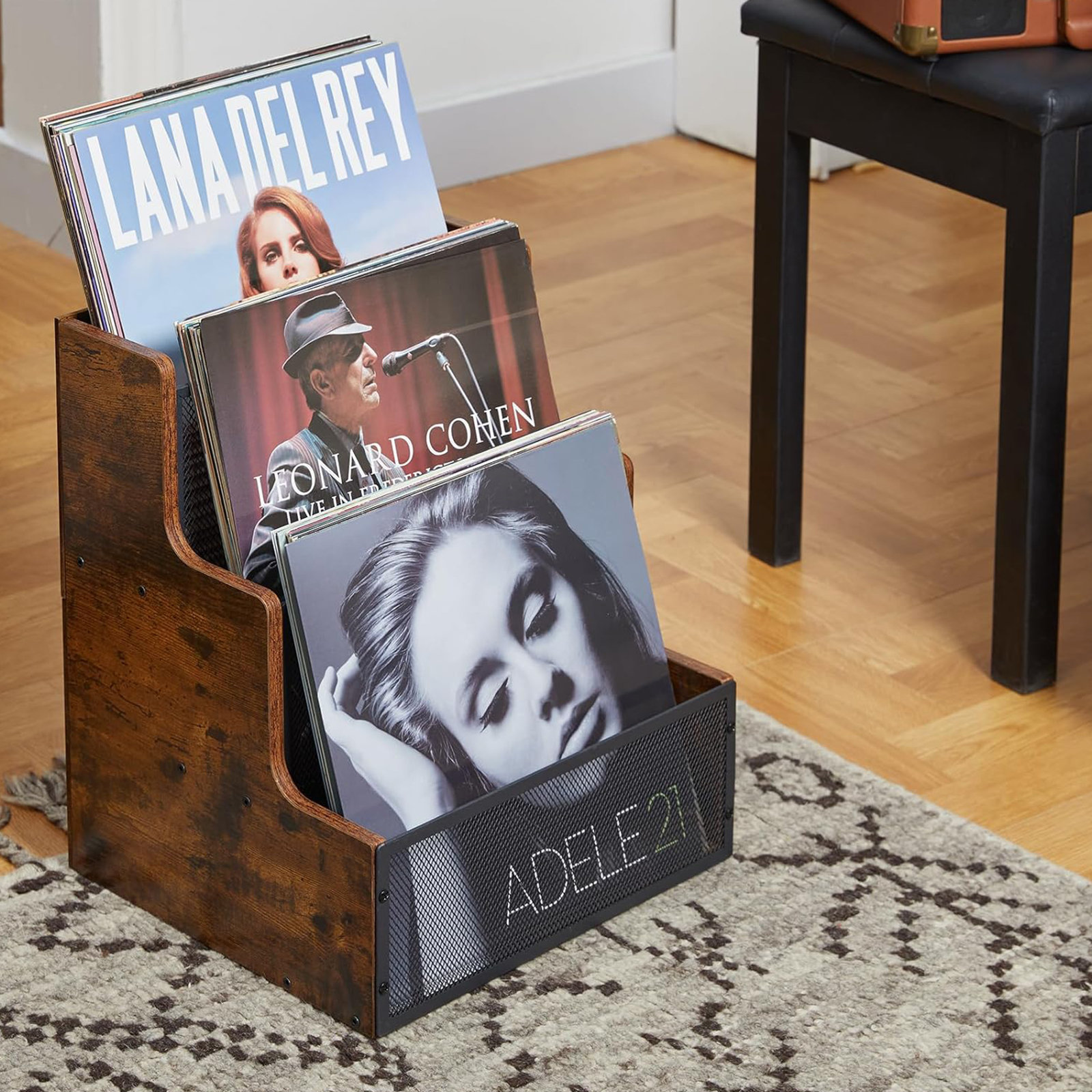 17 Stories Vinyl Record Storage Holder, Stepped 3 Tier LP Vinyl Record ...