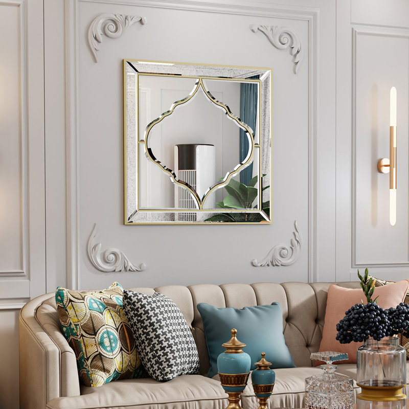 House of Hampton® Genever Wood Square Wall Mirror & Reviews | Wayfair