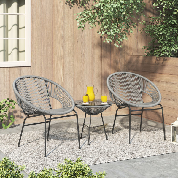 Wade Logan® Travers Indoor/Outdoor2 - Person Acapulco Chair Set with ...