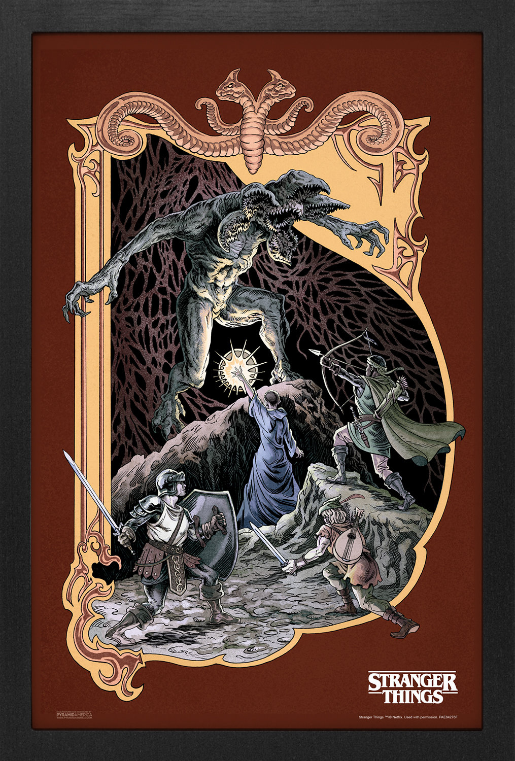 George Oliver Stranger Things - DND Party 11x17 Gel-Coat Framed Print ...