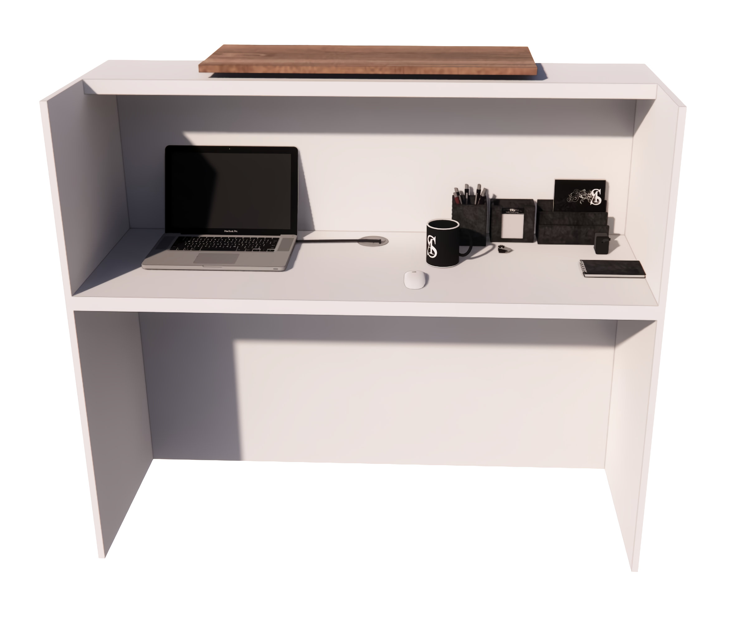 Wrought Studio™ Davinci 53" Modern Reception Desk, Multifunctional ...
