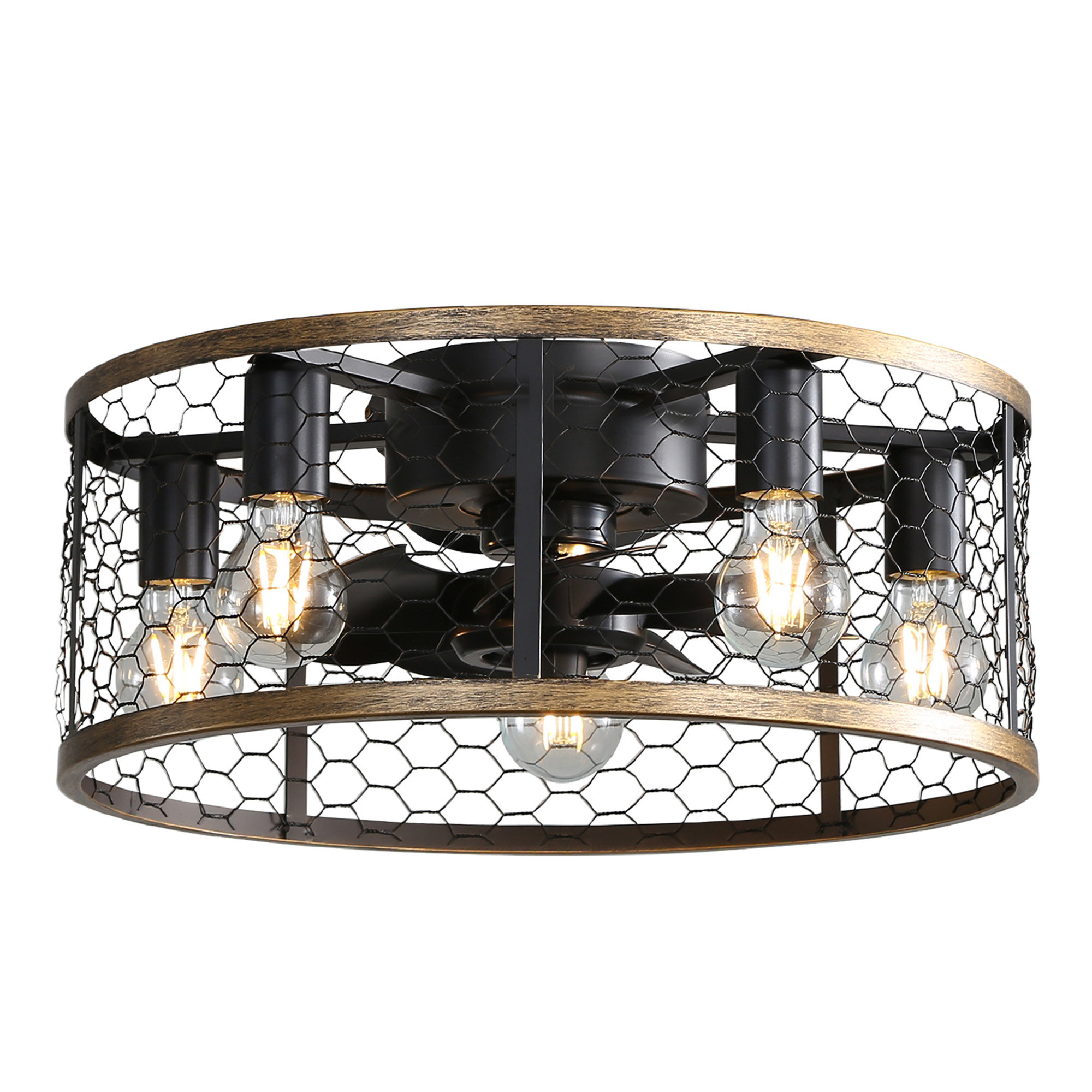 Ivy Bronx 42 Inch Modern Invisible Ceiling Fan, 120V 3 ABS Blades ...