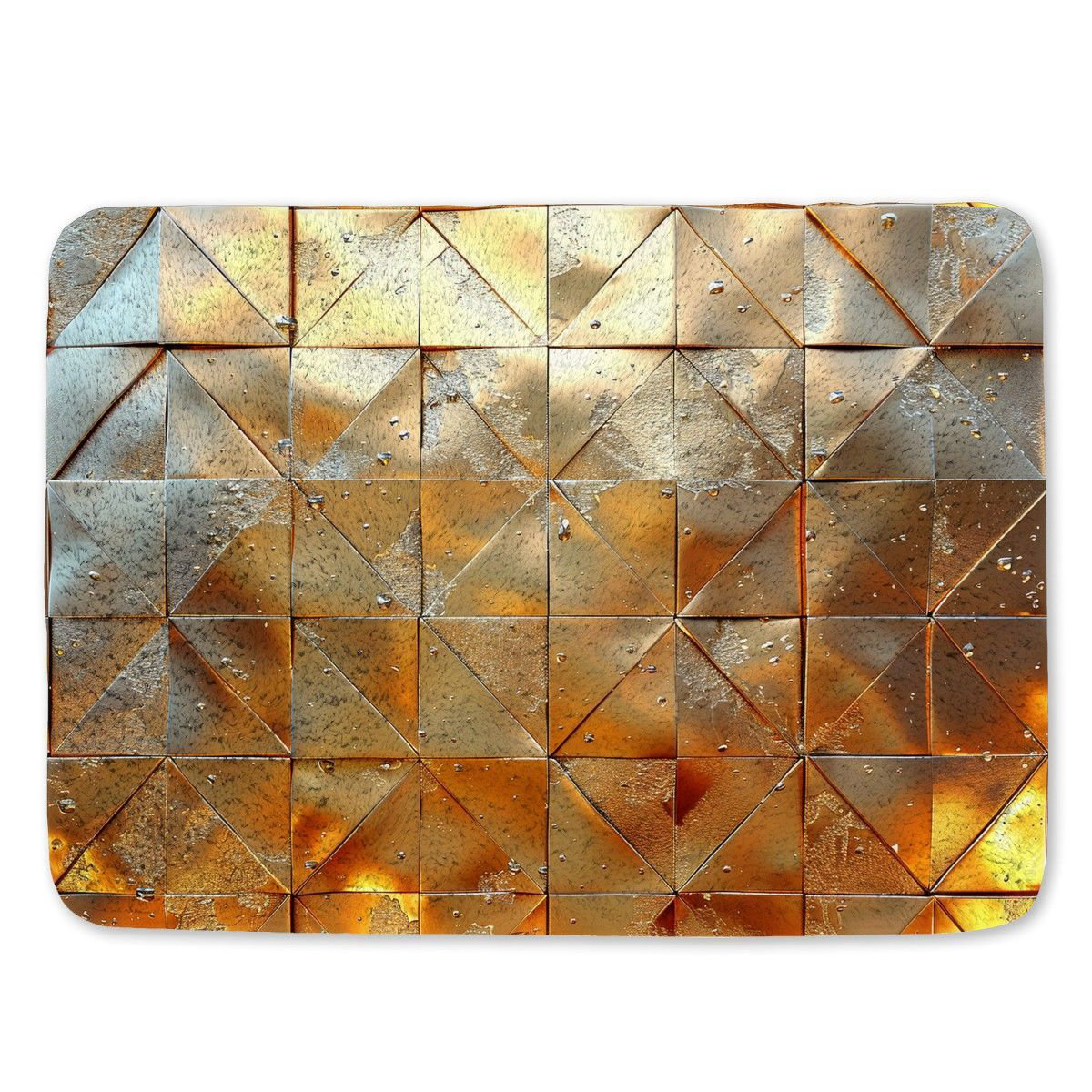 East Urban Home Geometric Triangles Bath Mat Decoration Bathroom Decor ...