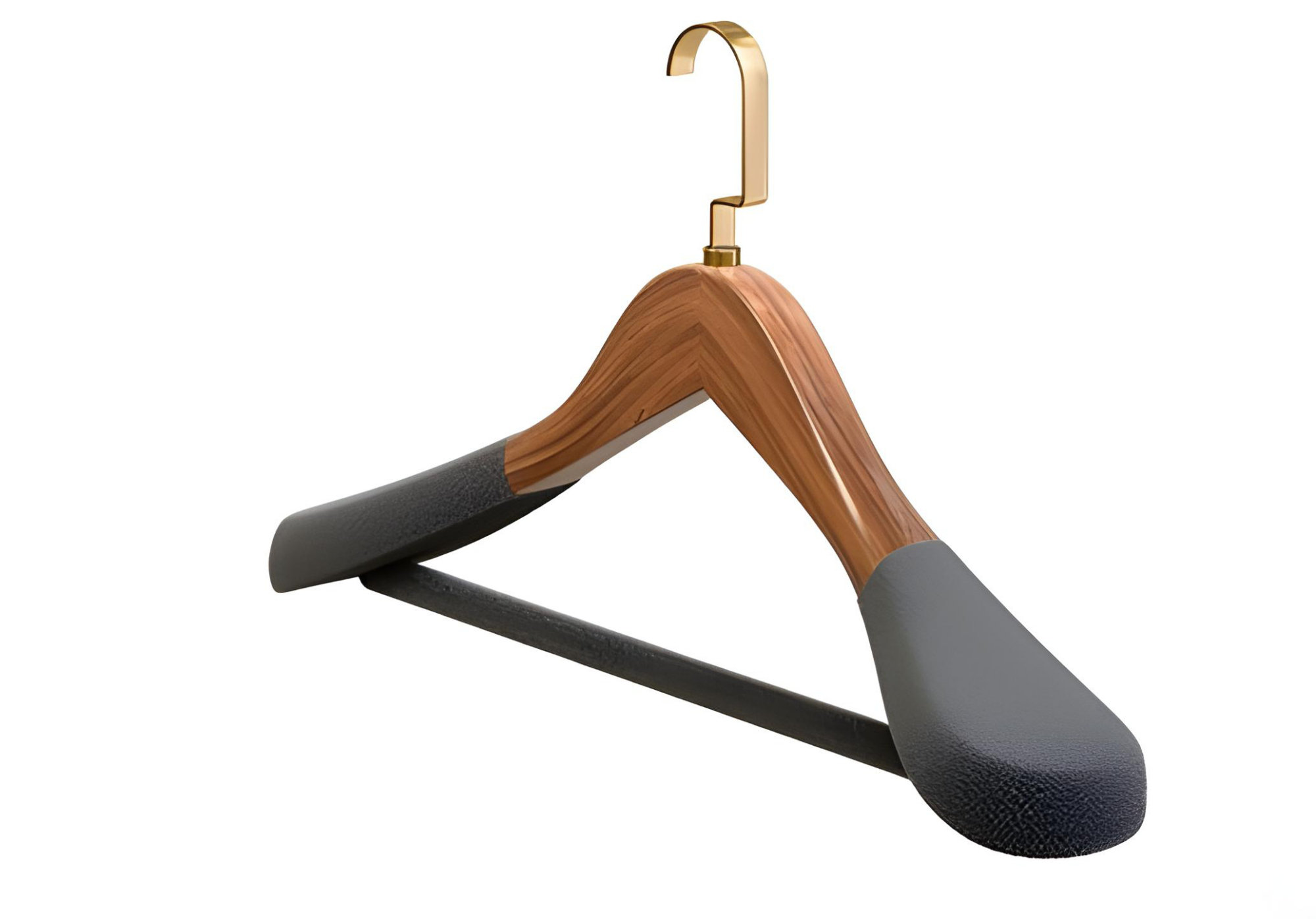 Rebrilliant Luxe Hangers – Wide-Shoulder Solid Wood Flocked Hangers For ...