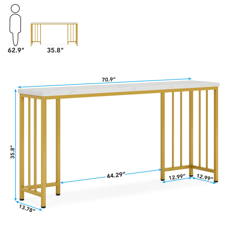 17 Stories 70.9 Inch Extra Long Sofa Table,Rustic Long Console Table ...