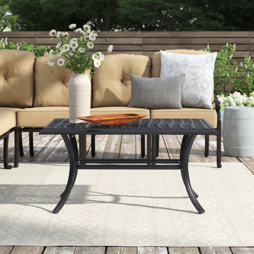 Three Posts™ Jimenes Metal Outdoor Coffee Table & Reviews | Wayfair