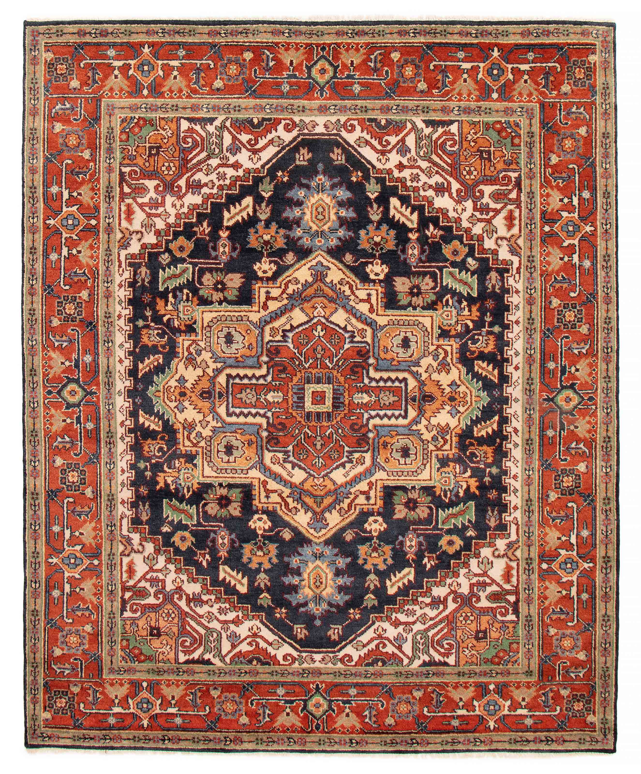 Bloomsbury Market Hand-knotted Serapi Heritage Dark Navy Wool Rug 8'1 ...