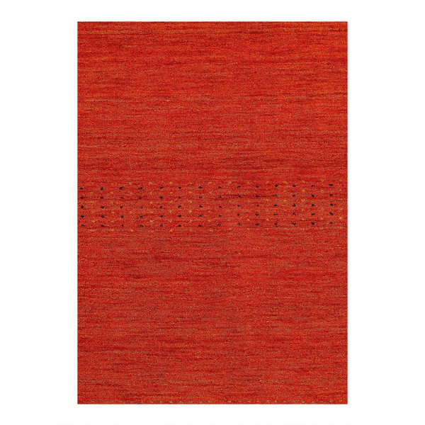 Isabelline Solid Color Handmade Rectangle 9'7" x 6'5" Cotton/Wool Area ...