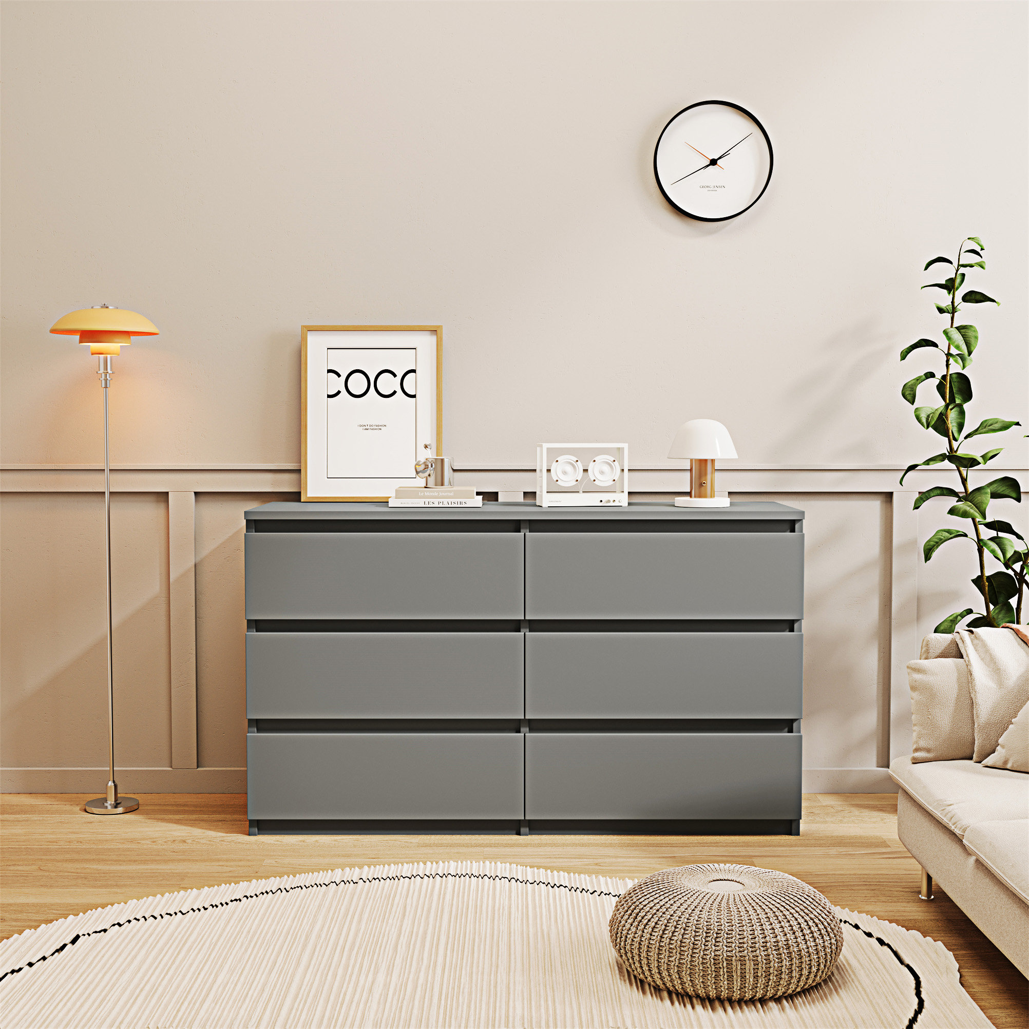 Latitude Run® Large 6 Drawers Chest Of Drawer Dressers Table | Wayfair
