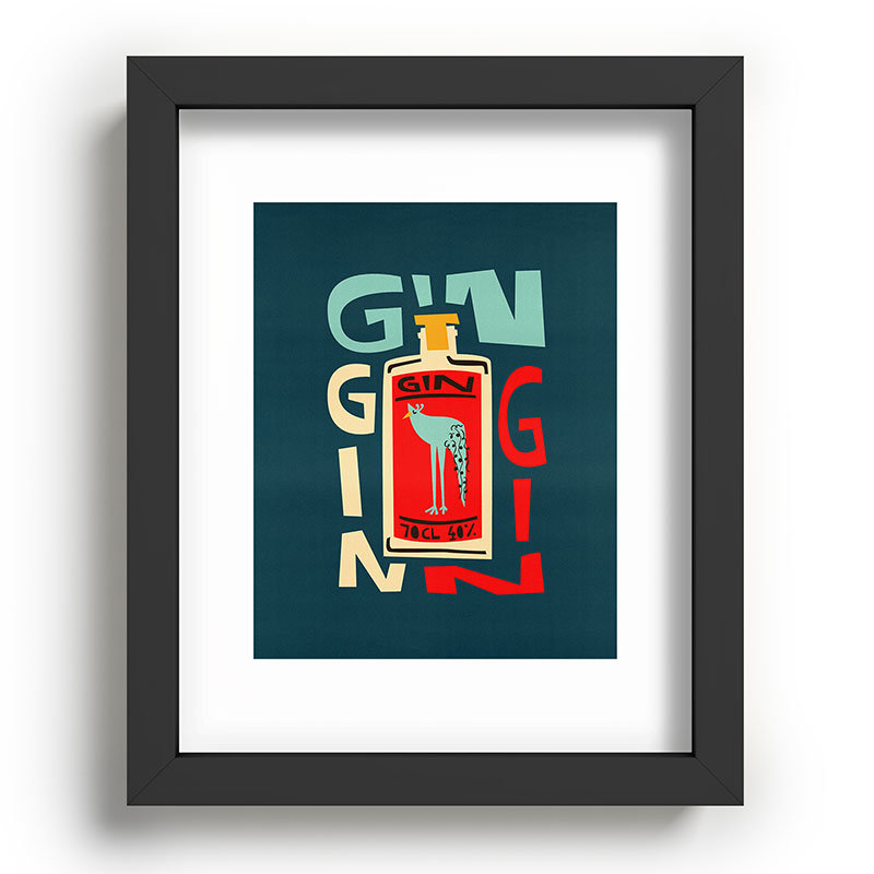 Trinx Gin Gin Gin By Mark Scott-Davies Recessed Framed Art Print Maple ...
