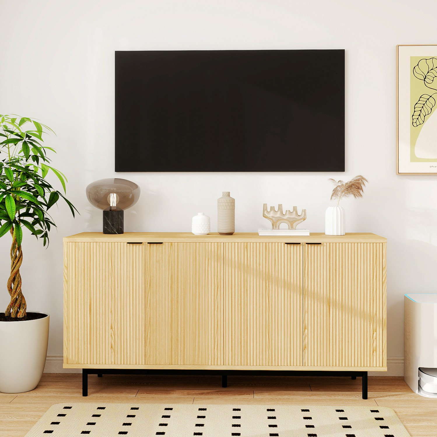 Ebern Designs Sideboard Cabinet, Buffet Cabinet With Storage, Sideboard Storage Cabinet With ...