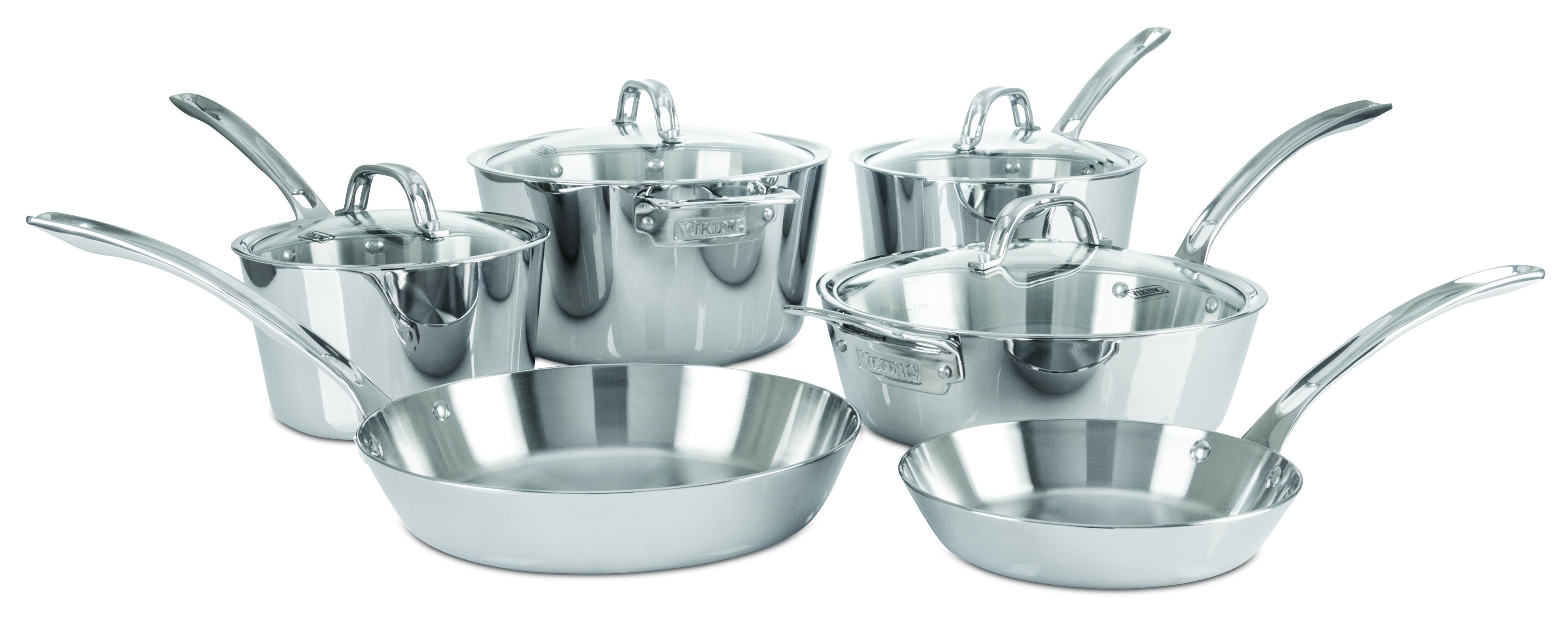 Viking Contemporary 3-Ply Stainless Steel 10-Piece Cookware Set ...