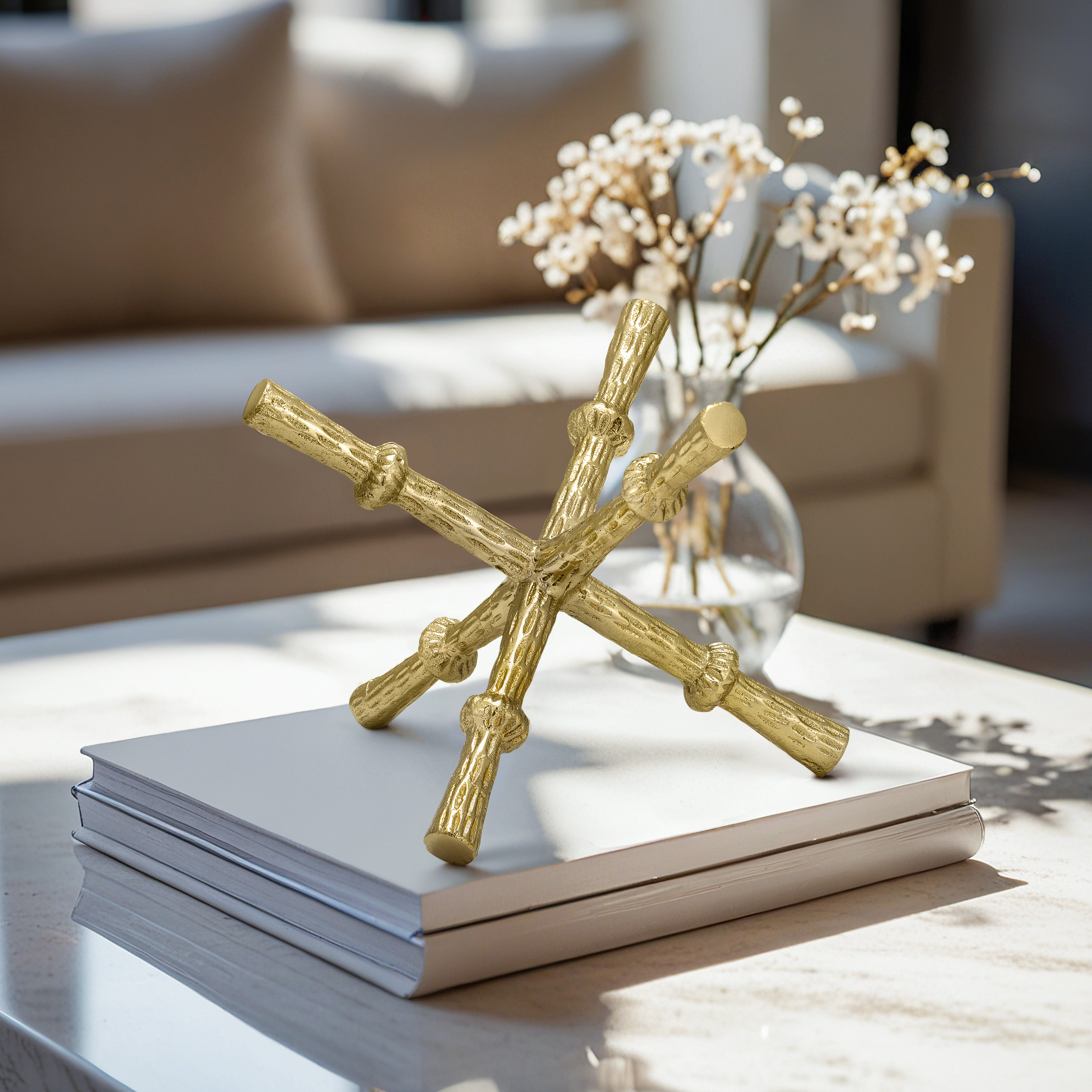 Mercer41 Petrel Modern Gold Aluminum Abstract Decorative Object - 10 ...