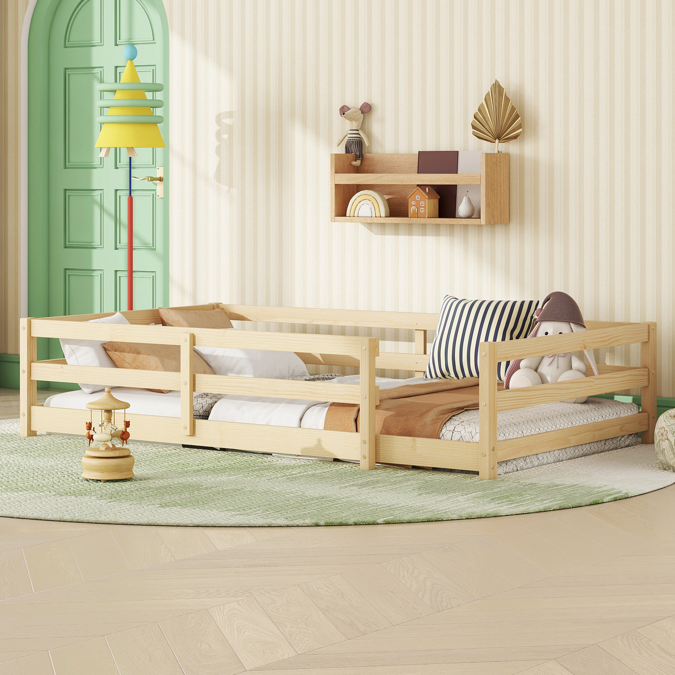 Harriet Bee Versatile Montessori Floor Bed For Kids, Offering Safety ...