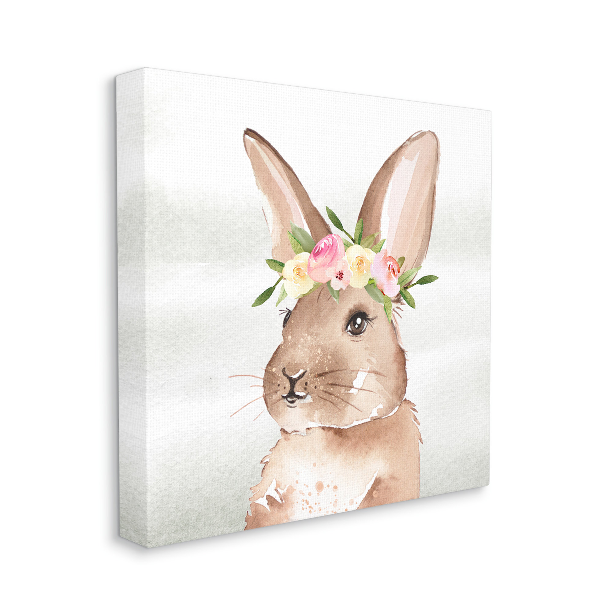 August Grove® Bunny With Rose Garland On Canvas by Enya Todd Painting ...