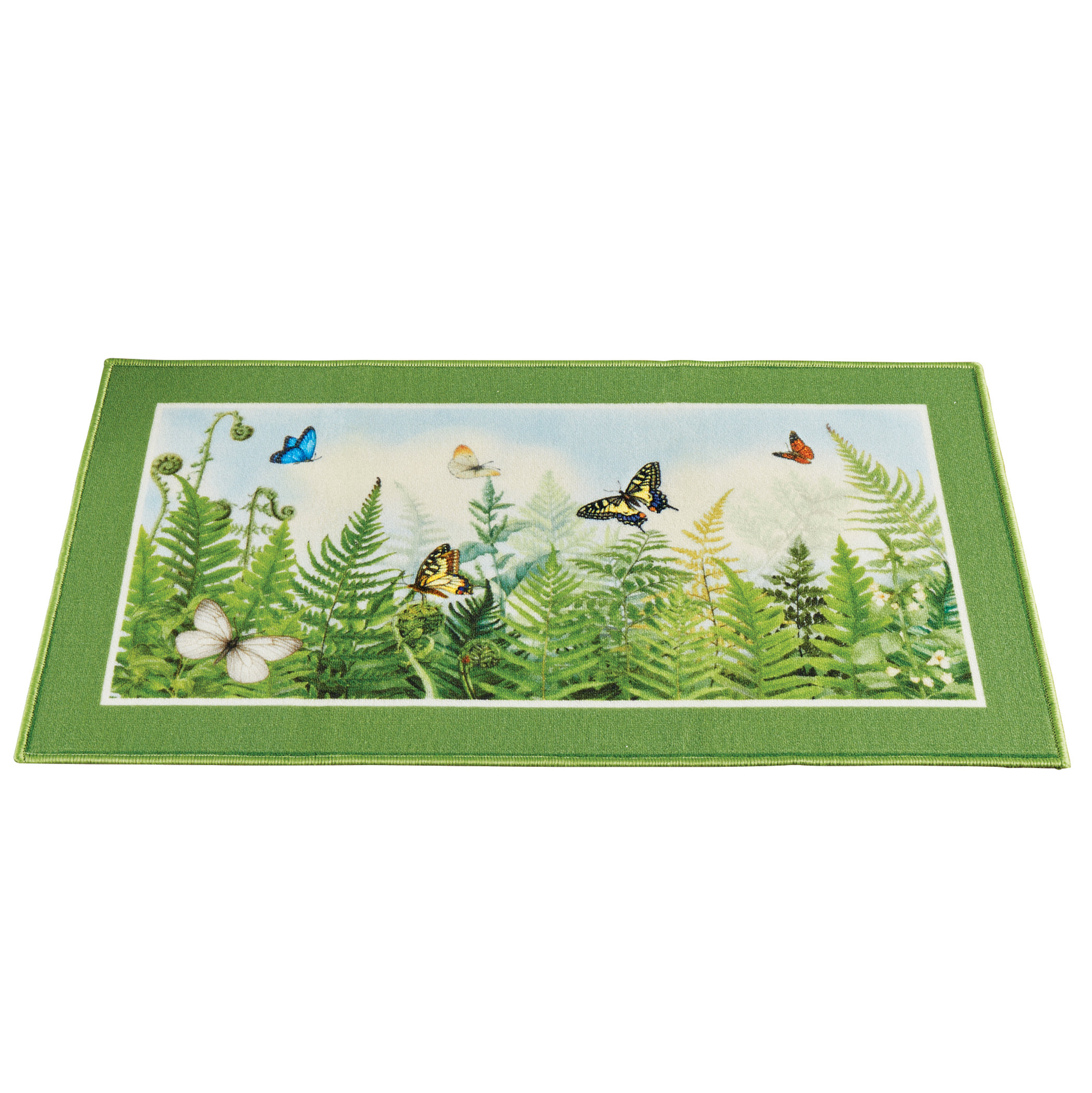 August Grove® Botanical Garden Scene Skid-Resistant Accent Rug | Wayfair