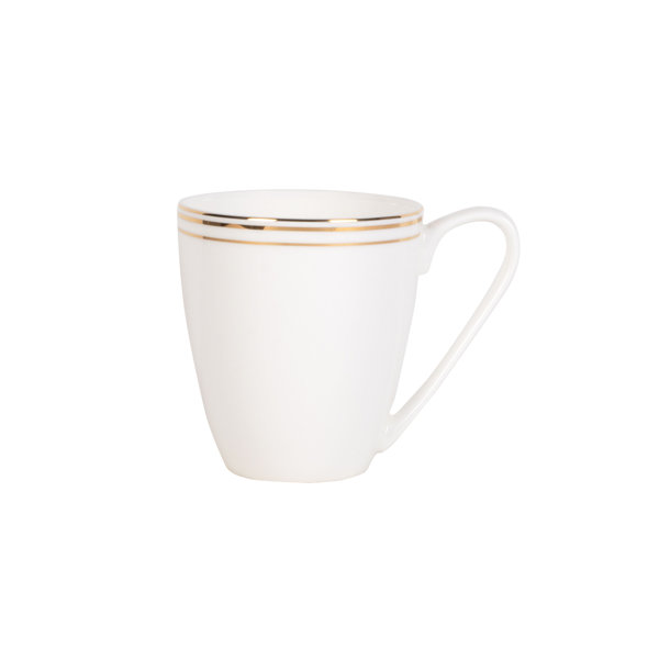 Fitz and Floyd Nevaeh White Coupe Gold 16-Piece Bone China Dinnerware ...