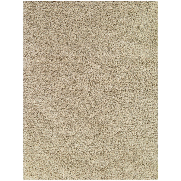 Mercer41 Kenna Beige Solid Shag Area Rug | Wayfair