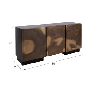 Orren Ellis Luxurious 60-Inch Brown Mango Wood Sideboard Elegant Home ...